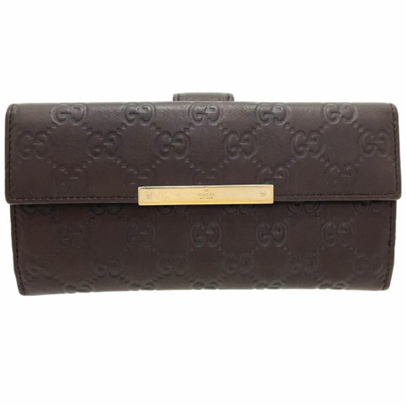 Gucci | Accessories | Gucci Folio Long Wallet Shimaline Leather Dark ...